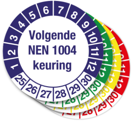 Keuringssticker 'volgende nen 1004 keuring' bestellen | StickersNow.com