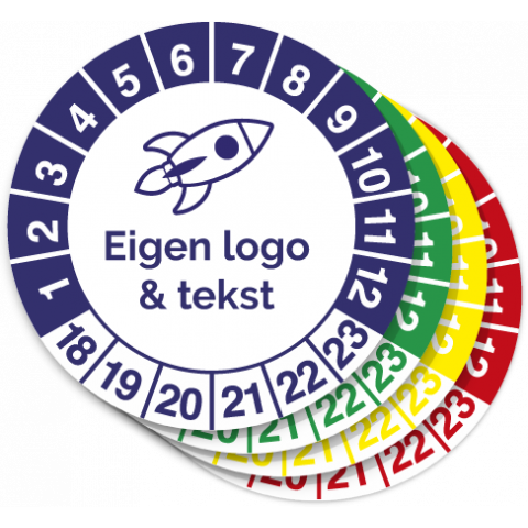 Supersnel keuringsstickers met eigen logo bestellen | StickersNow.com