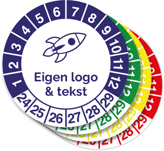 Supersnel keuringsstickers met eigen logo bestellen | StickersNow.com